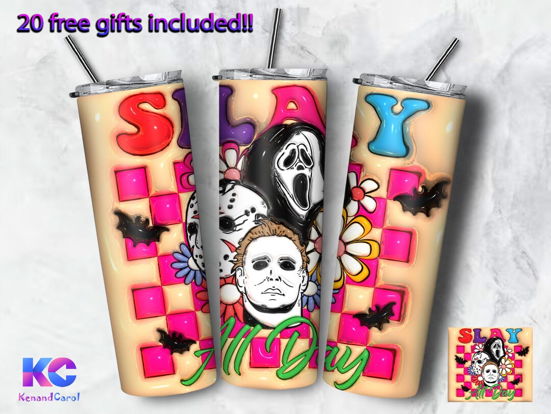 3D Inflatable Puff Design Horror Characters 20 Oz Skinny - Etsy