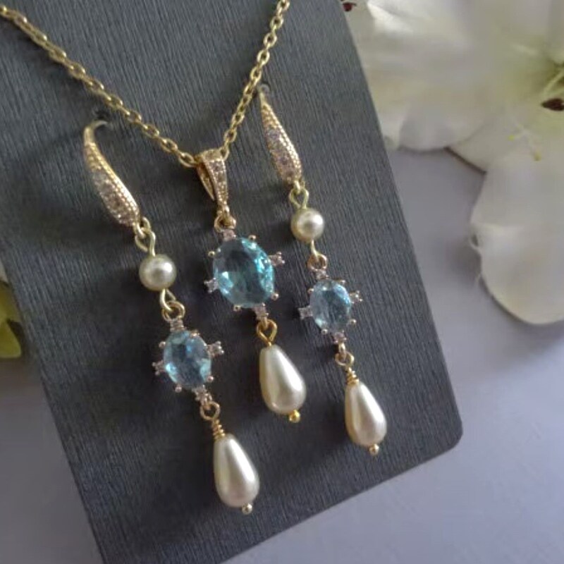 Blue Bridal Jewelry - Etsy