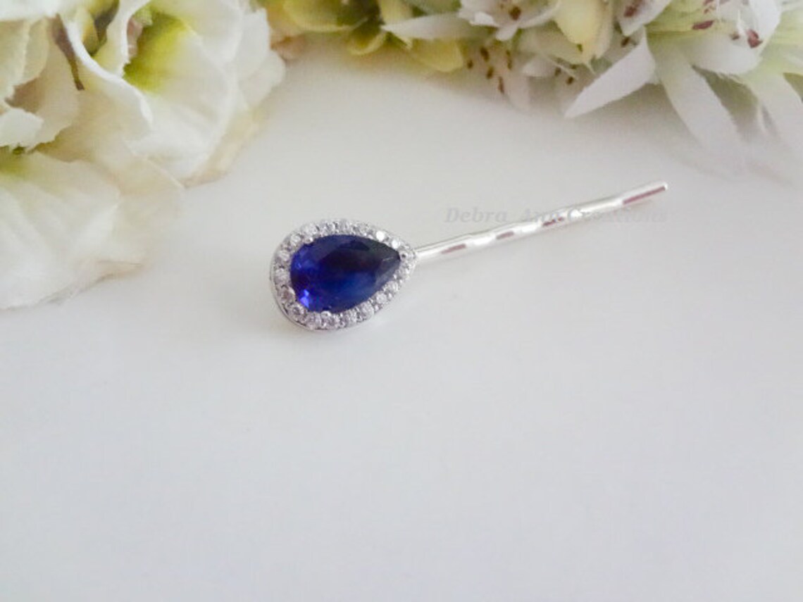 Sapphire Hair Pin Wedding Hair Accessories Bride Hair Piece | Etsy