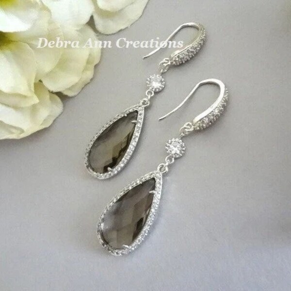 Dark Gray Earrings - Etsy