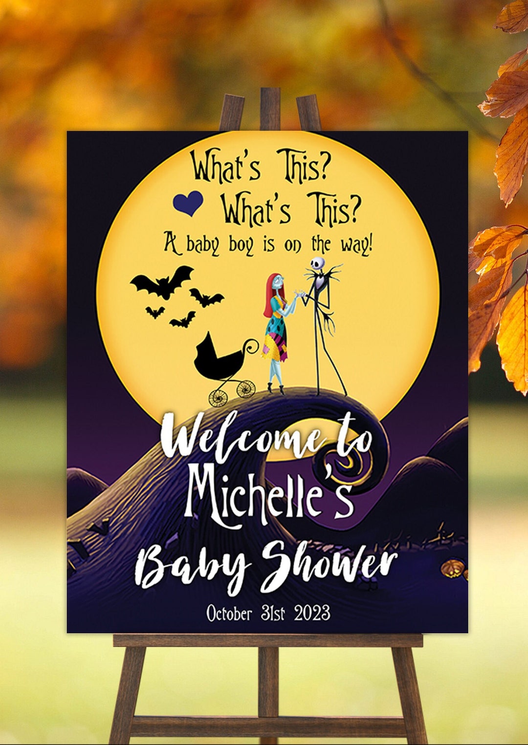 Nightmare Baby Shower Welcome Yard Sign, 18x24, Baby Shower Decor ...