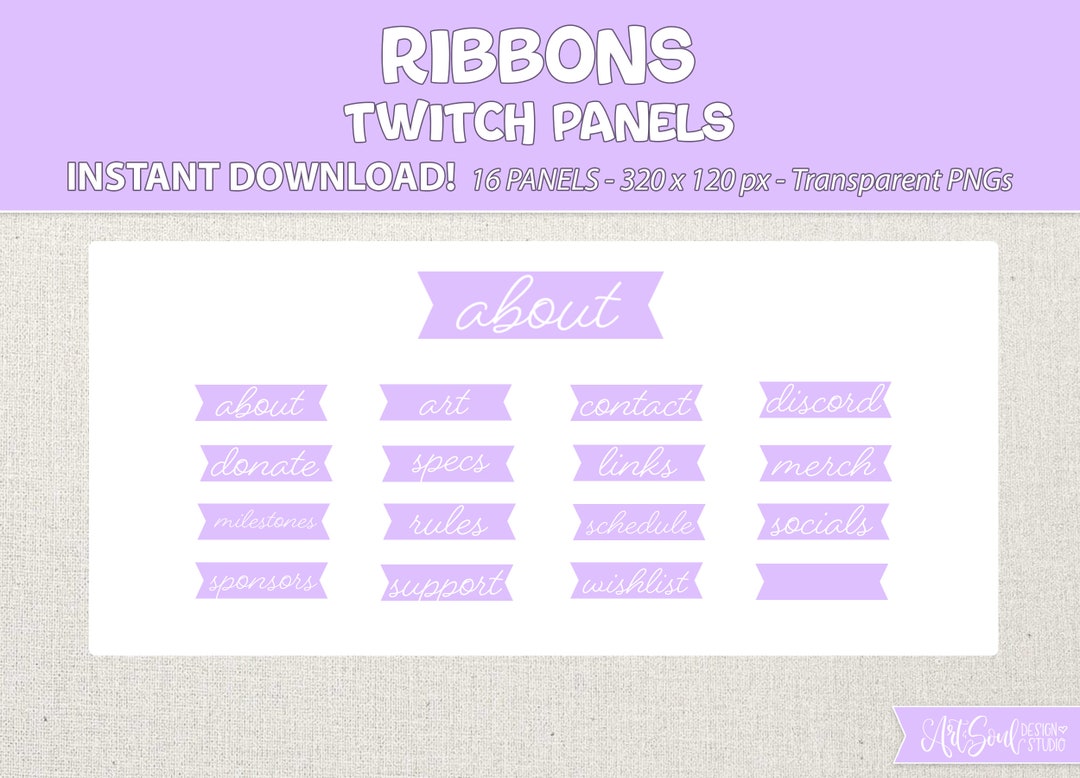 Twitch Purple Ribbon Panels / Badges / Modern / Streamer / Clean ...
