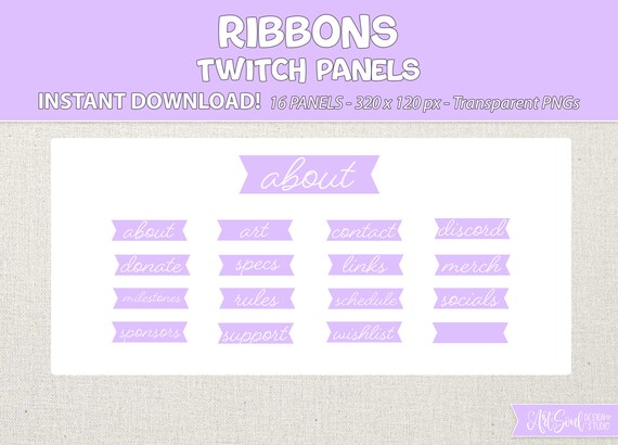 Twitch Purple Ribbon Panels / Badges / Modern / Streamer / - Etsy