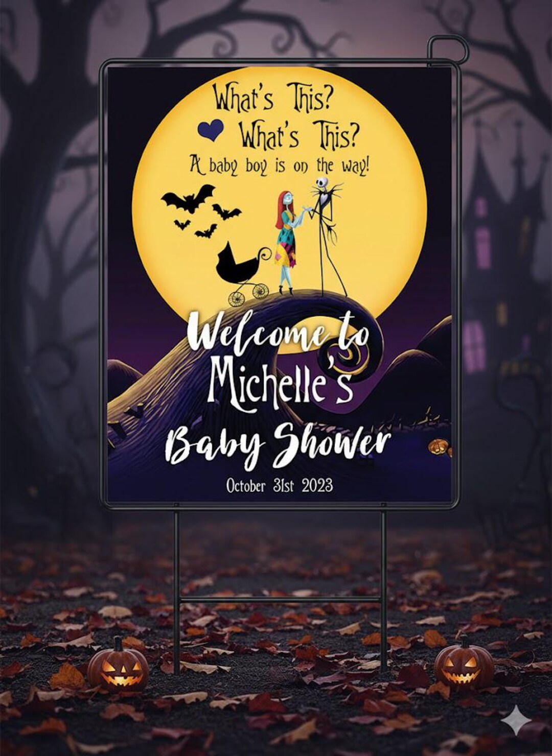 Nightmare Baby Shower Welcome Sign: Spooky Halloween Decor (18x24) - Etsy