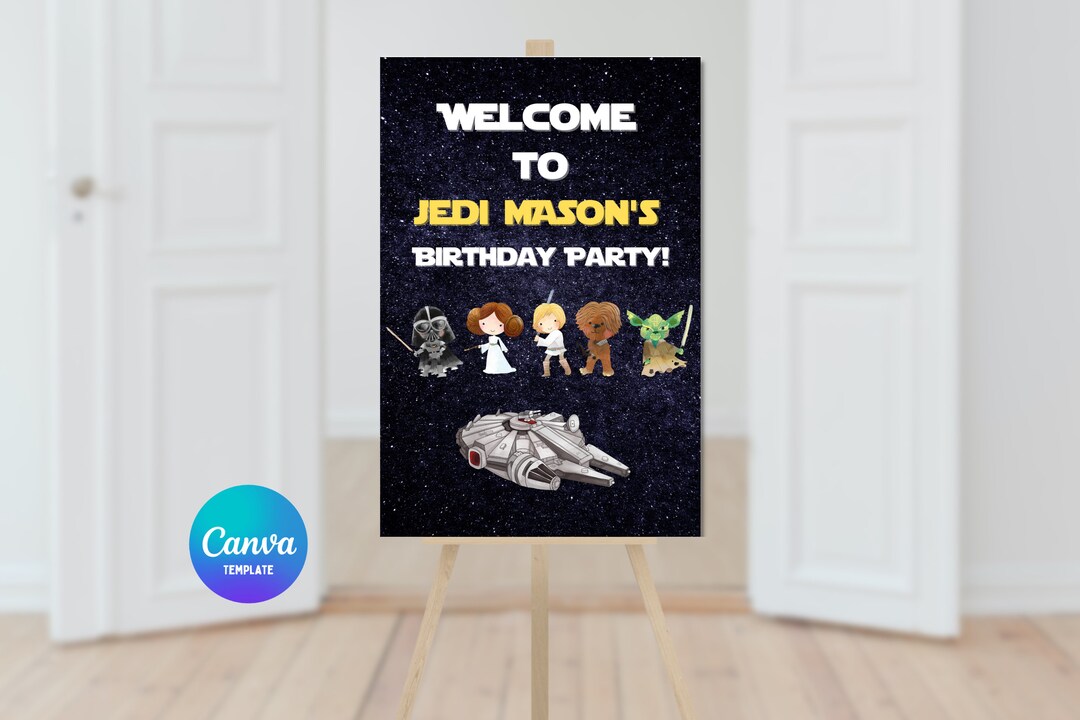 Star Wars Inspired Birthday Party Welcome Sign | Star Wars Birthday ...