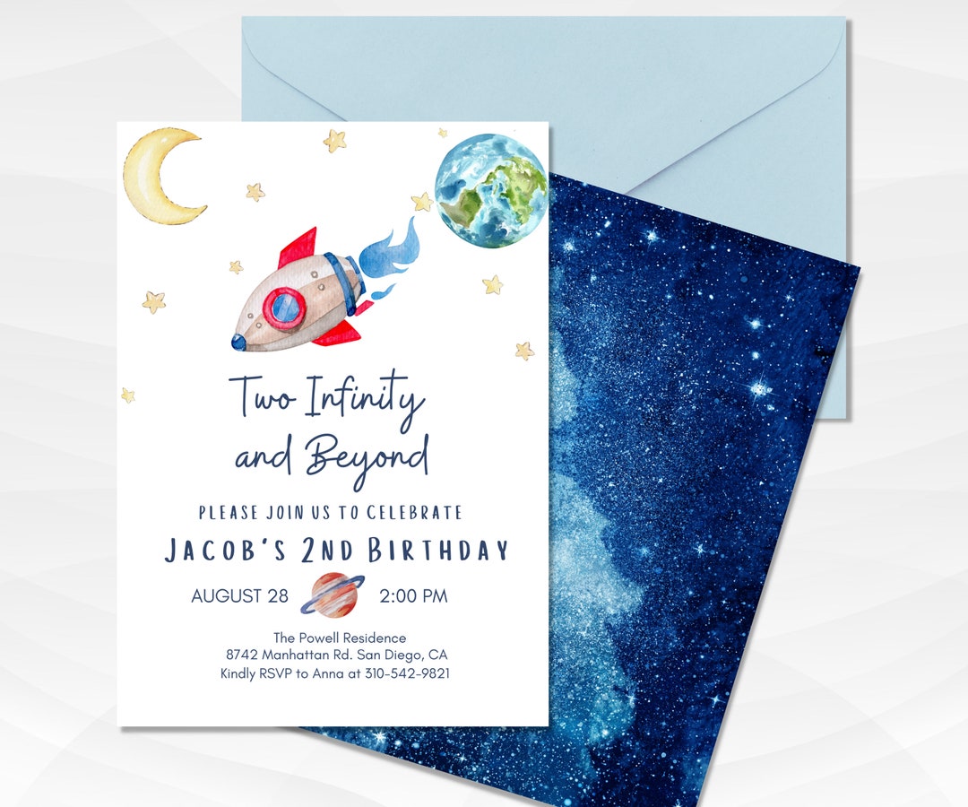 Two Infinity and Beyond Birthday Invite | 2nd Birthday Party Invite ...