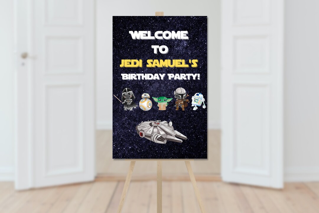 Star Wars Inspired Birthday Party Welcome Sign Star Wars Birthday Sign ...