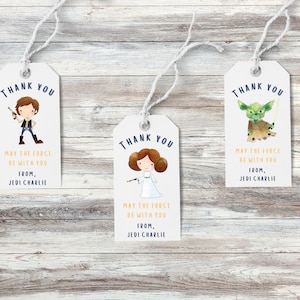 Star Wars Inspired Birthday Thank You Tags | Printable Favor Tags ...