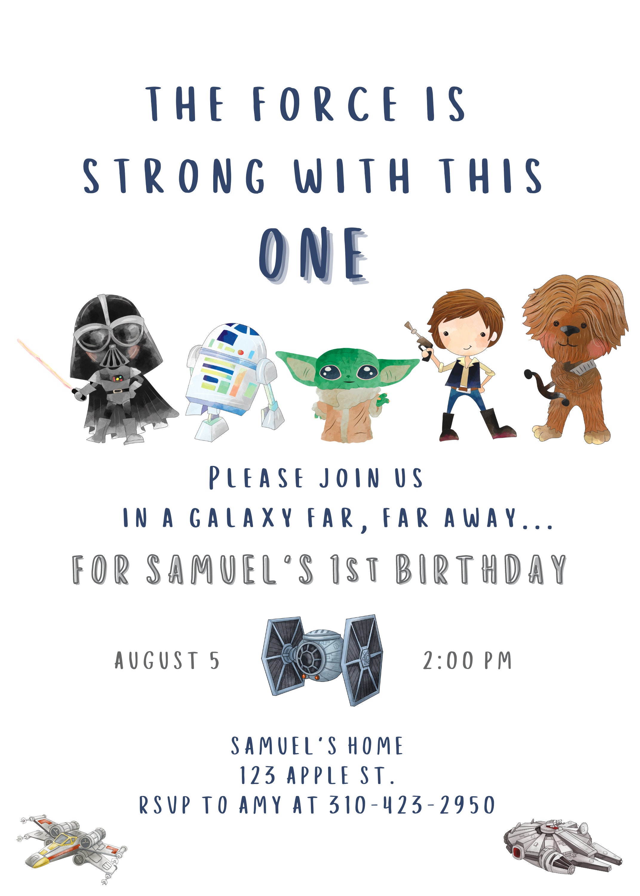 Invitación de cumpleaños inspirada en Star Wars / Invitación - Etsy México