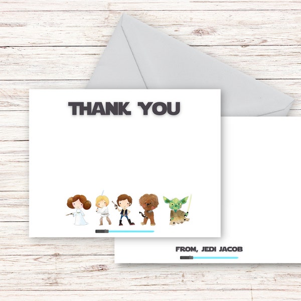 Jedi Thank You Card - Etsy