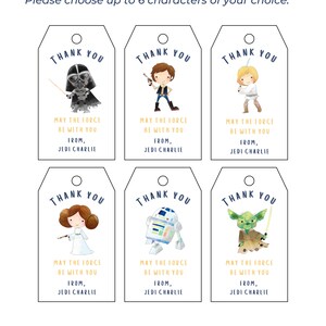 Star Wars Inspired Birthday Thank You Tags | Printable Favor Tags ...