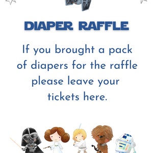 Star Wars Inspired Baby Shower Diaper Raffle Game | Star Wars Party ...