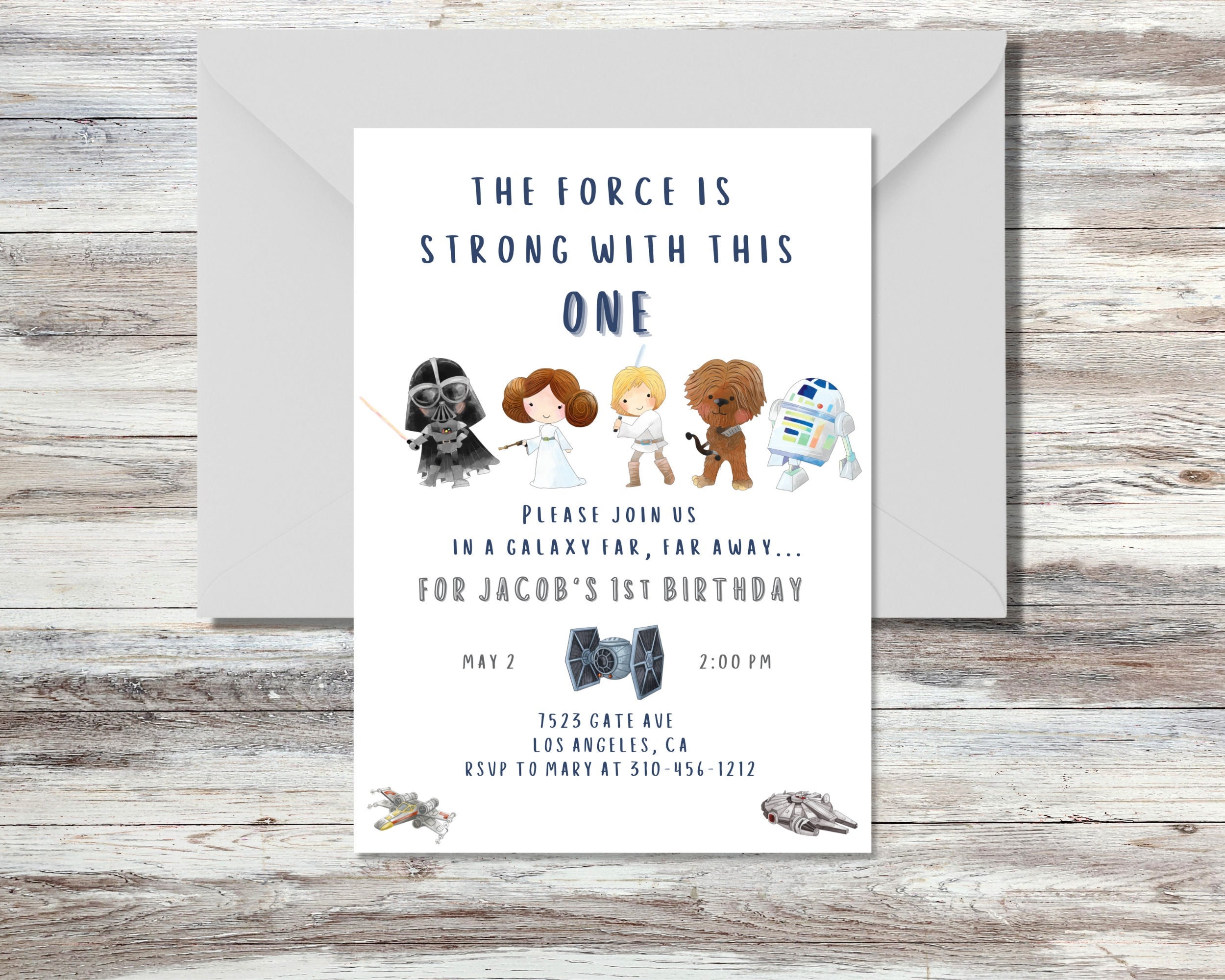 Invitación de cumpleaños inspirada en Star Wars / Invitación - Etsy México