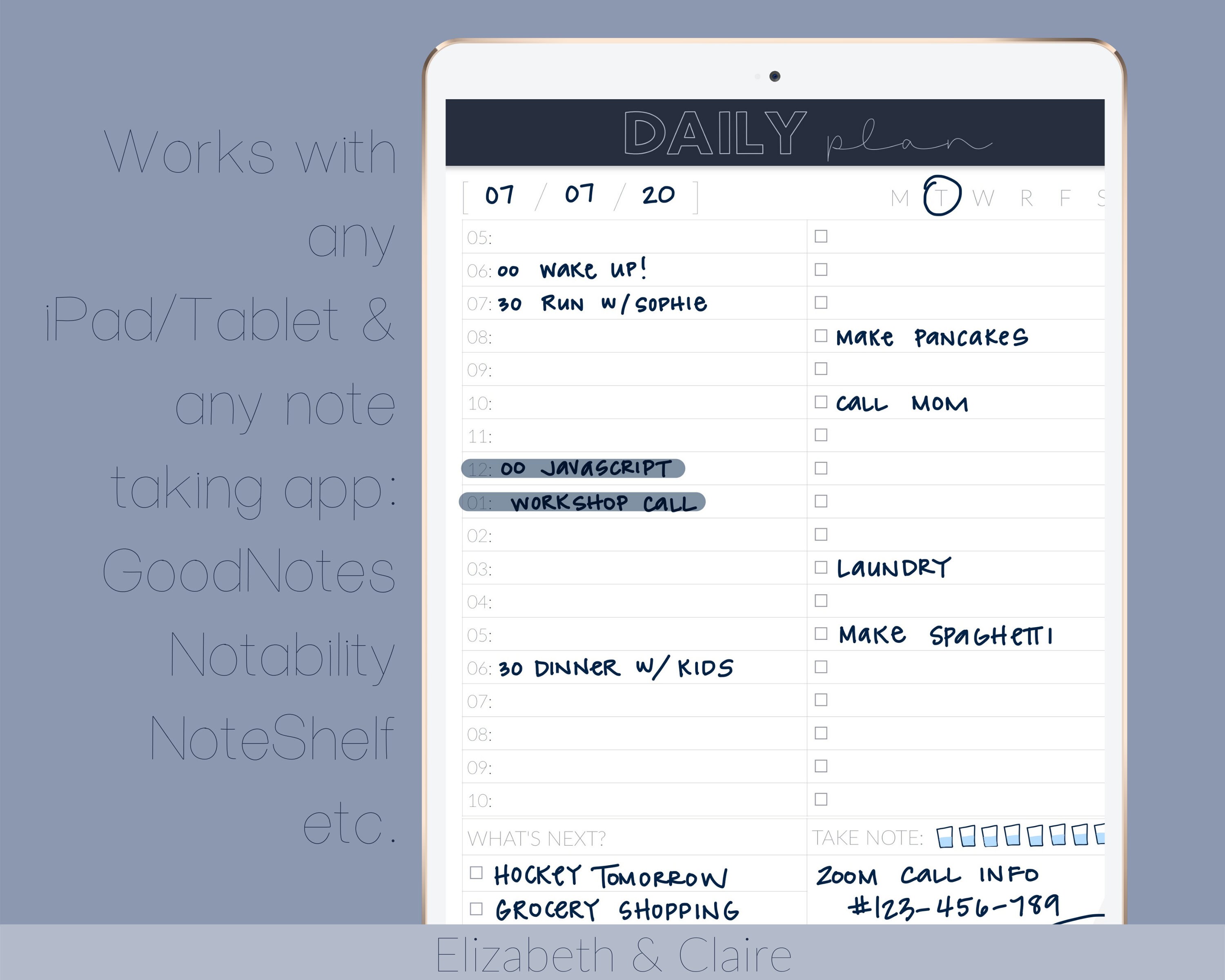 Blackout Black Page Dark Mode Undated Digital One Page Matrix Daily ...