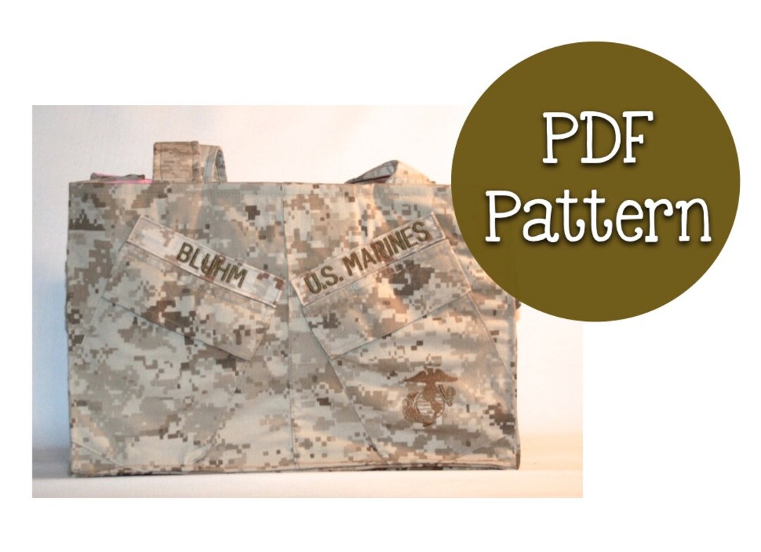 USMC Uniform Purse Pattern PDF Download MARPAT Tote Bag Pattern ...