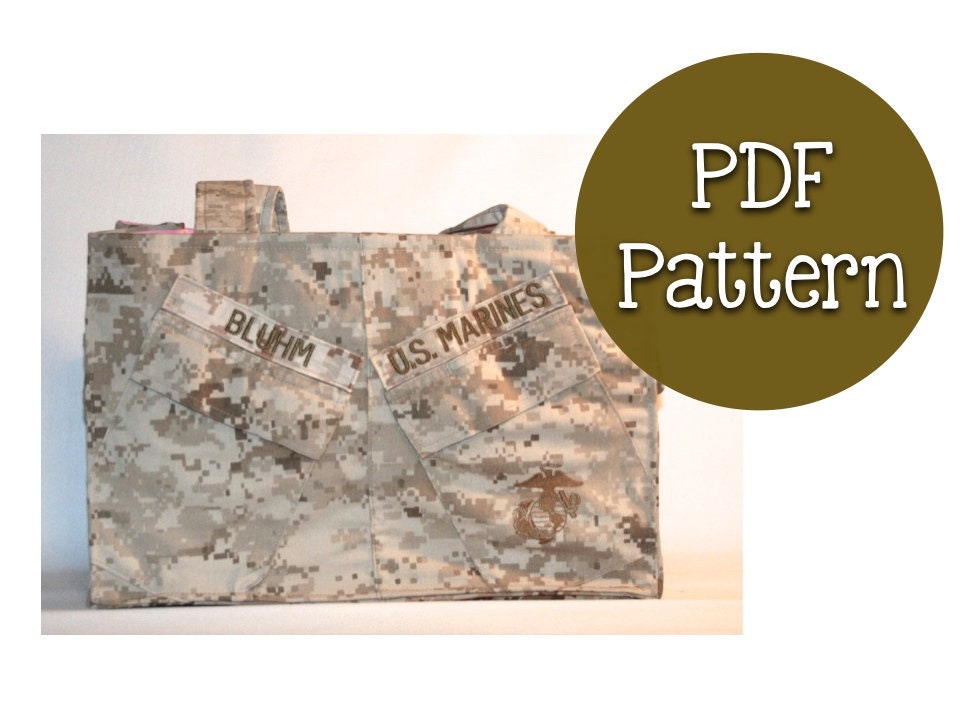 USMC Uniform Purse Pattern PDF Download MARPAT Tote Bag Pattern ...