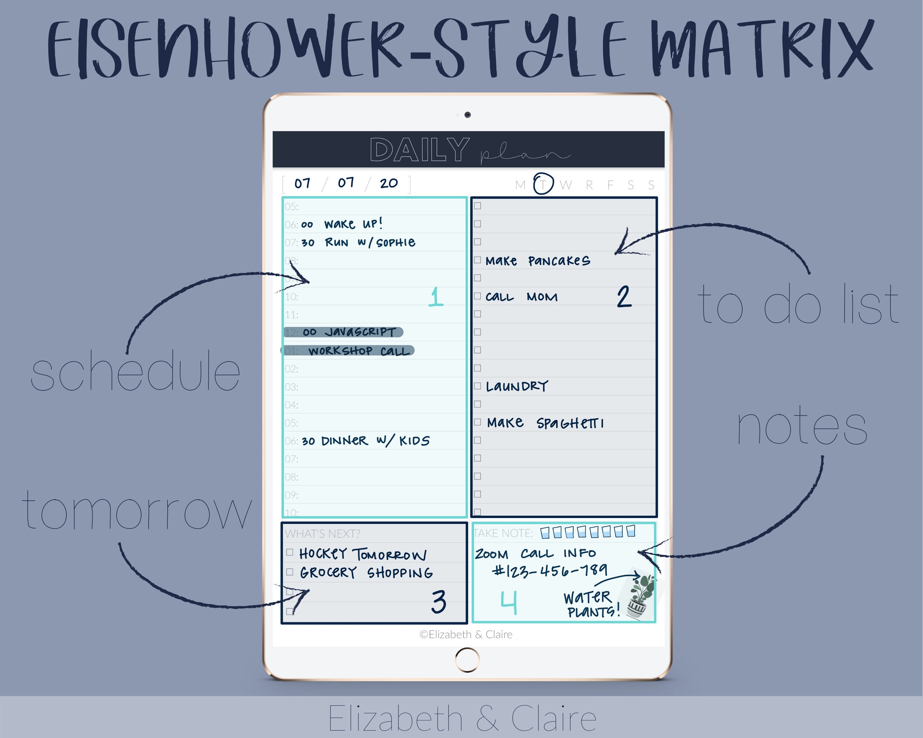 Blackout Black Page Dark Mode Undated Digital One Page Matrix Daily ...