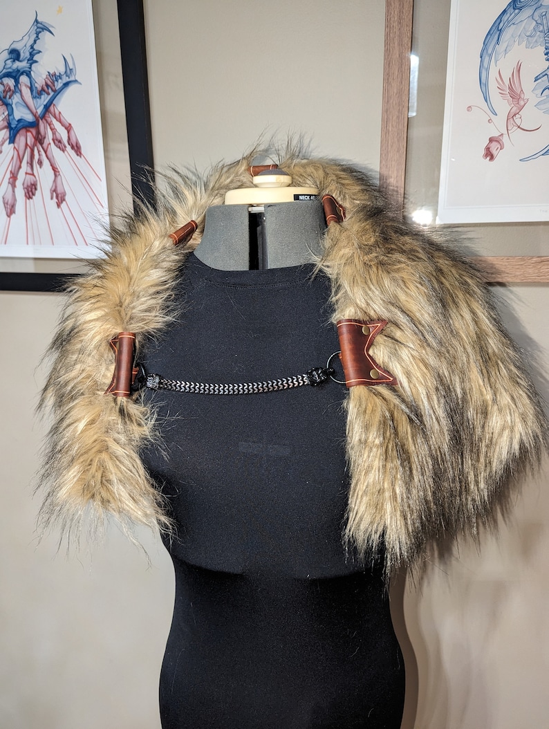 Viking Fur Mantle, Viking Cloak, Fur Caplet, Viking Cosplay, Faux Fur ...