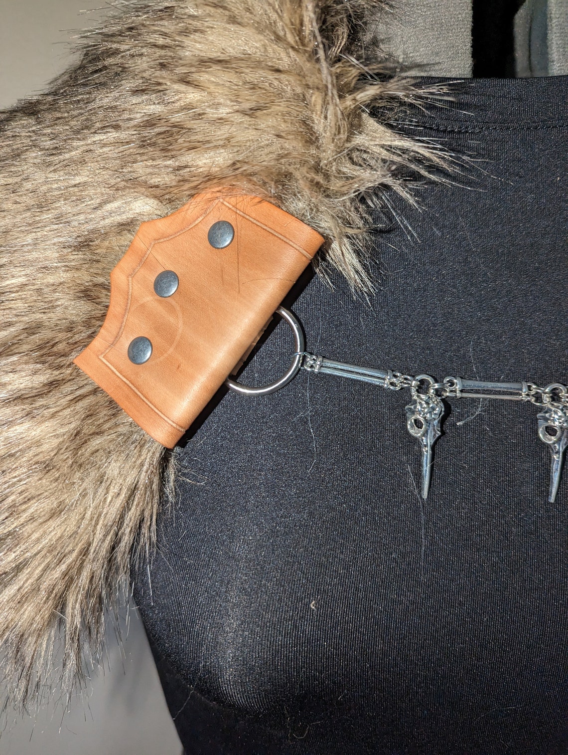 Viking Fur Mantle W/ Raven Skull Closure, Viking Cloak, Fur Caplet ...