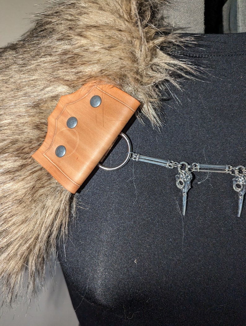 Viking Fur Mantle W/ Raven Skull Closure, Viking Cloak, Fur Caplet ...