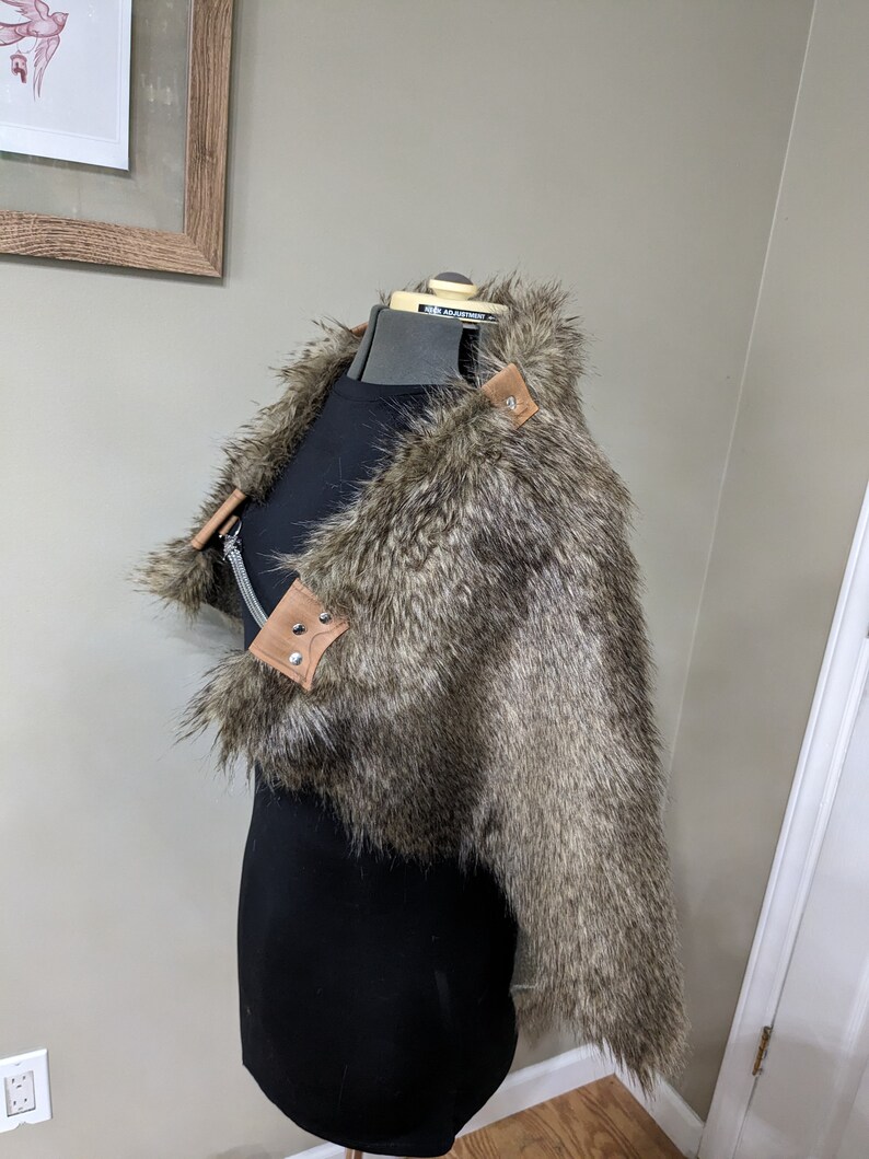 Viking Fur Mantle, Viking Cloak, Fur Caplet, Viking Cosplay, Faux Fur ...