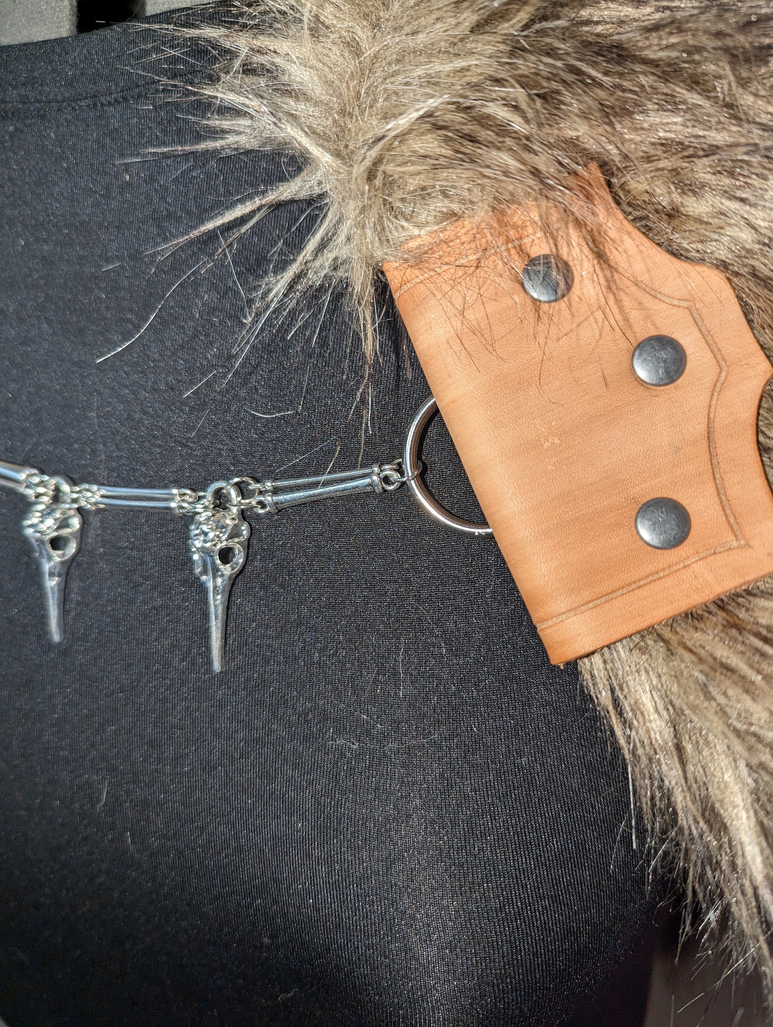 Viking Fur Mantle W/ Raven Skull Closure, Viking Cloak, Fur Caplet ...