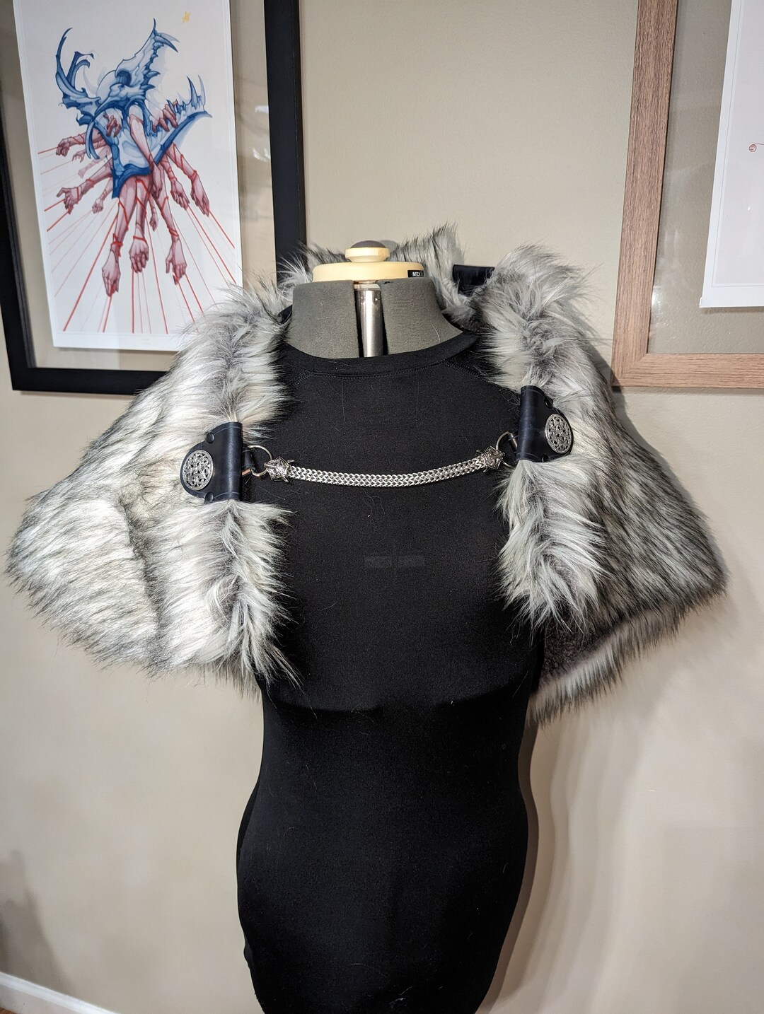 Viking Fur Mantle, Viking Cloak, Fur Caplet, Viking Cosplay, Faux Fur ...