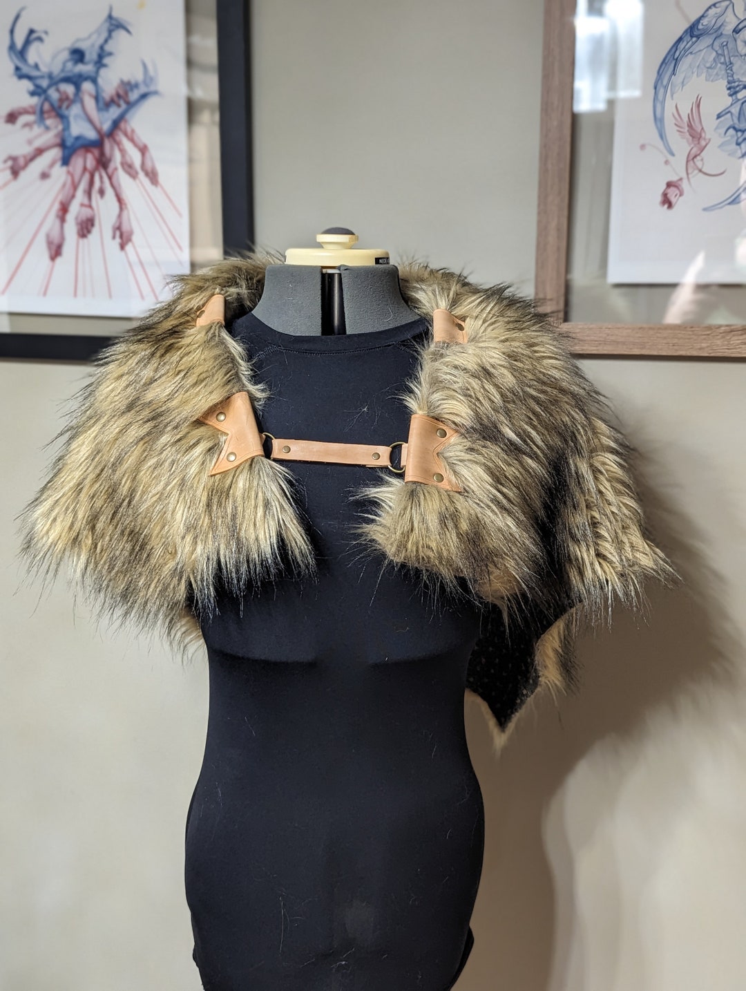 Viking Fur Mantle, Viking Cloak, Fur Caplet, Viking Cosplay, Faux Fur ...
