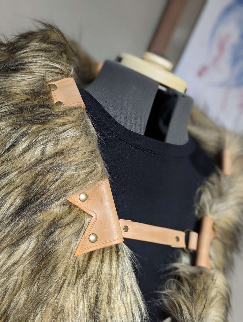 Viking Fur Mantle, Viking Cloak, Fur Caplet, Viking Cosplay, Faux Fur ...