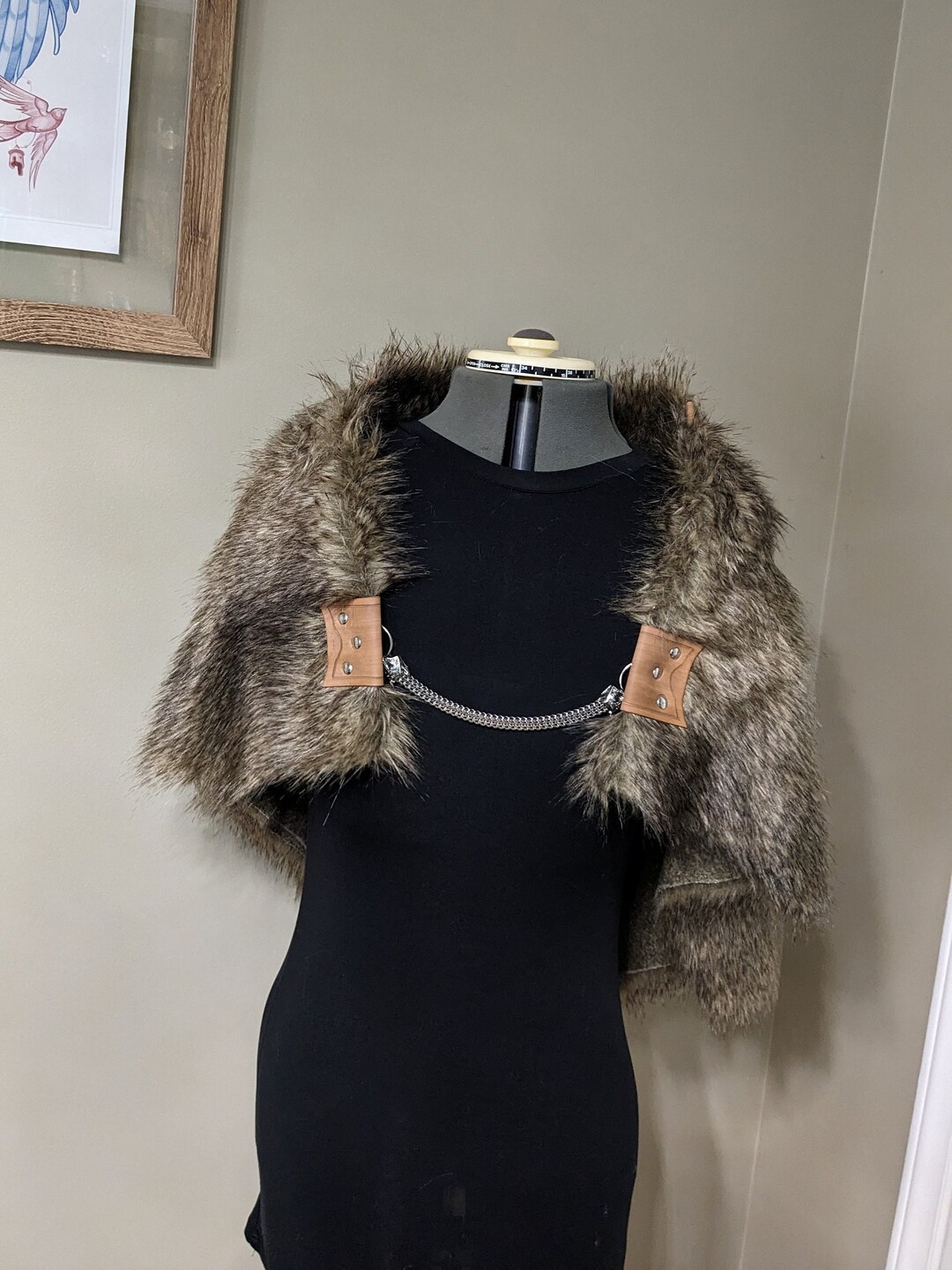 Viking Fur Mantle, Viking Cloak, Fur Caplet, Viking Cosplay, Faux Fur ...