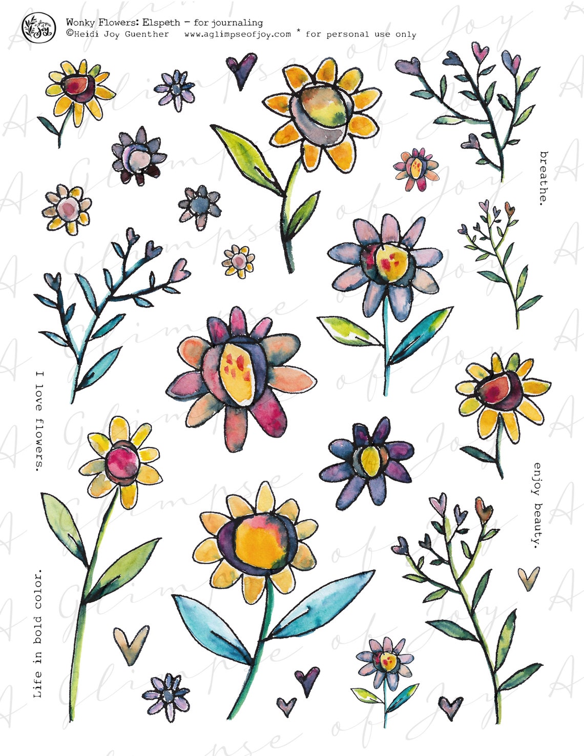 Elspeth: A Printable Art Set With One Page of Clip Art and One Page of ...