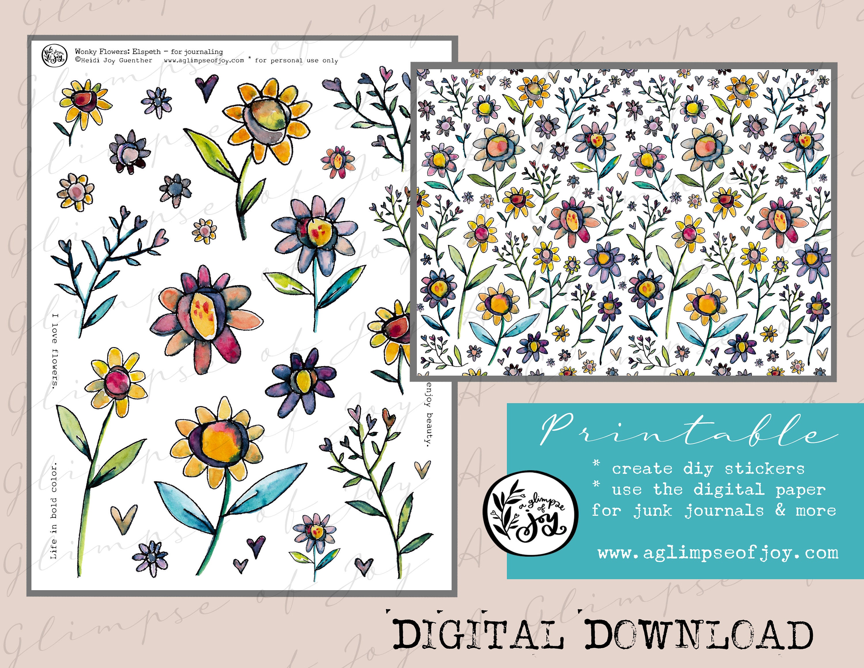 Elspeth: A Printable Art Set With One Page of Clip Art and One Page of ...
