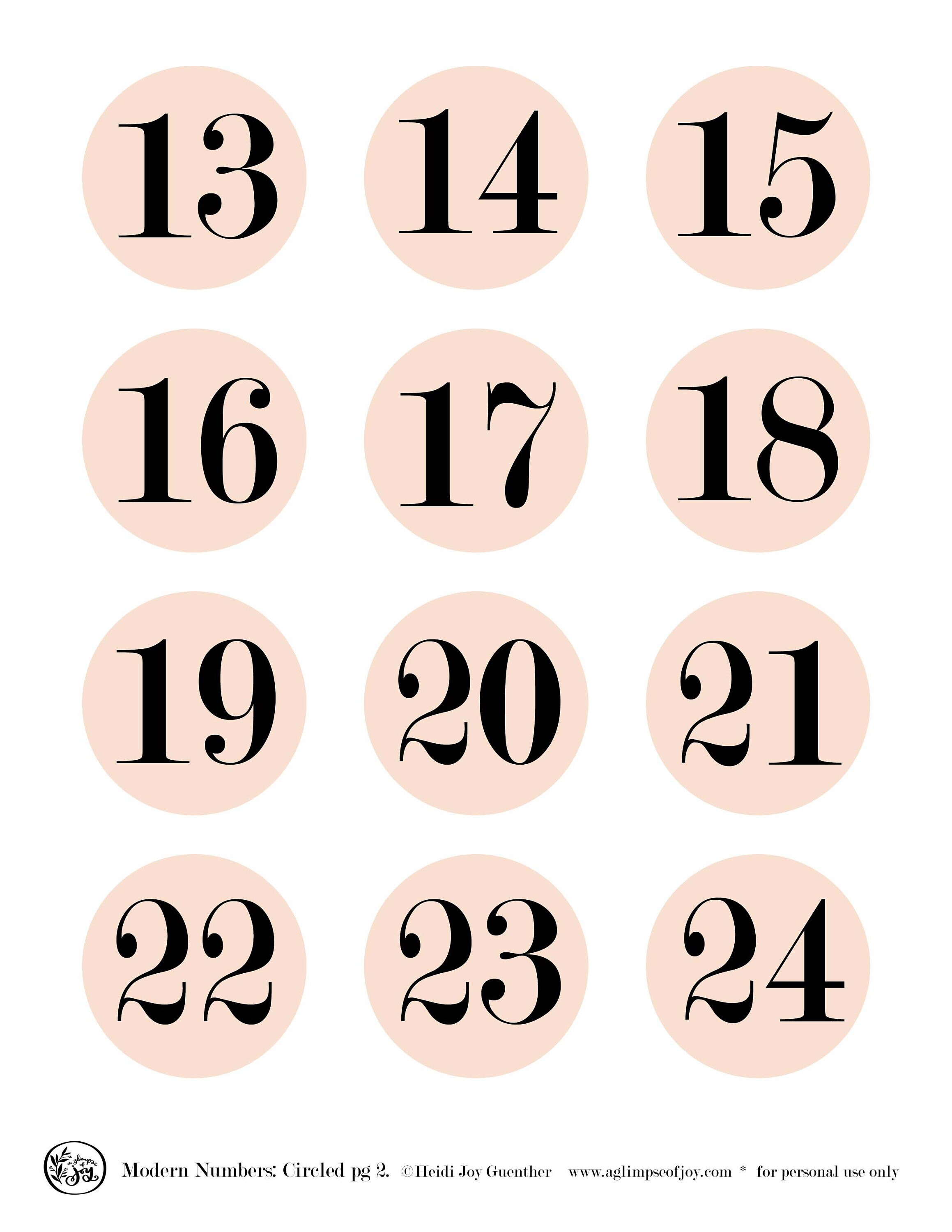 Creamy Calendar Numbers PRINTABLE: Ideal for Creating Advent Calendars ...