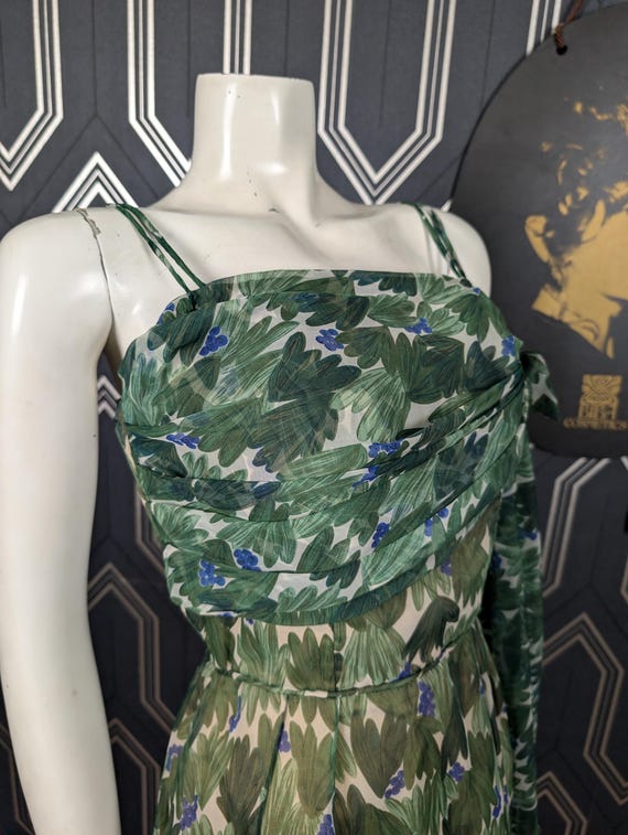 Original 1960's Alice Edwards Italian's Green Floral … - Gem