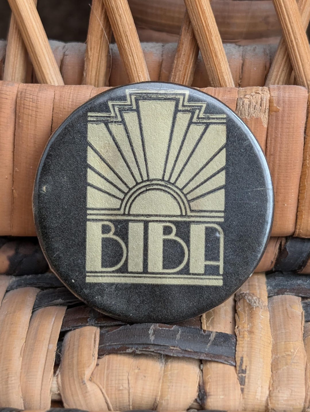Original 1970s Biba Round Metal Pin Badge Featuring the Sunray Logo ...