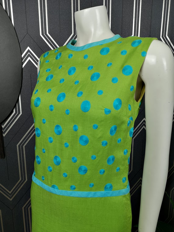 Original 1960's Psychedelic Adele Martin Midi Linen D… - Gem