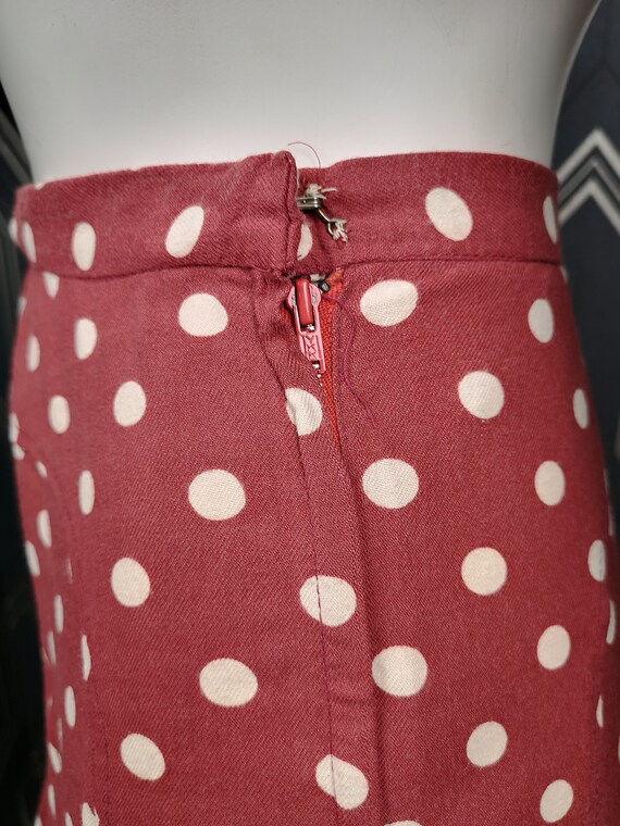 Original 1970's Lee Bender Bus Stop Red While Polkado… - Gem