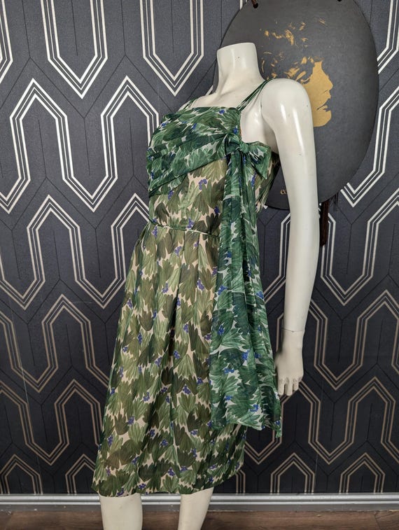 Original 1960's Alice Edwards Italian's Green Floral … - Gem