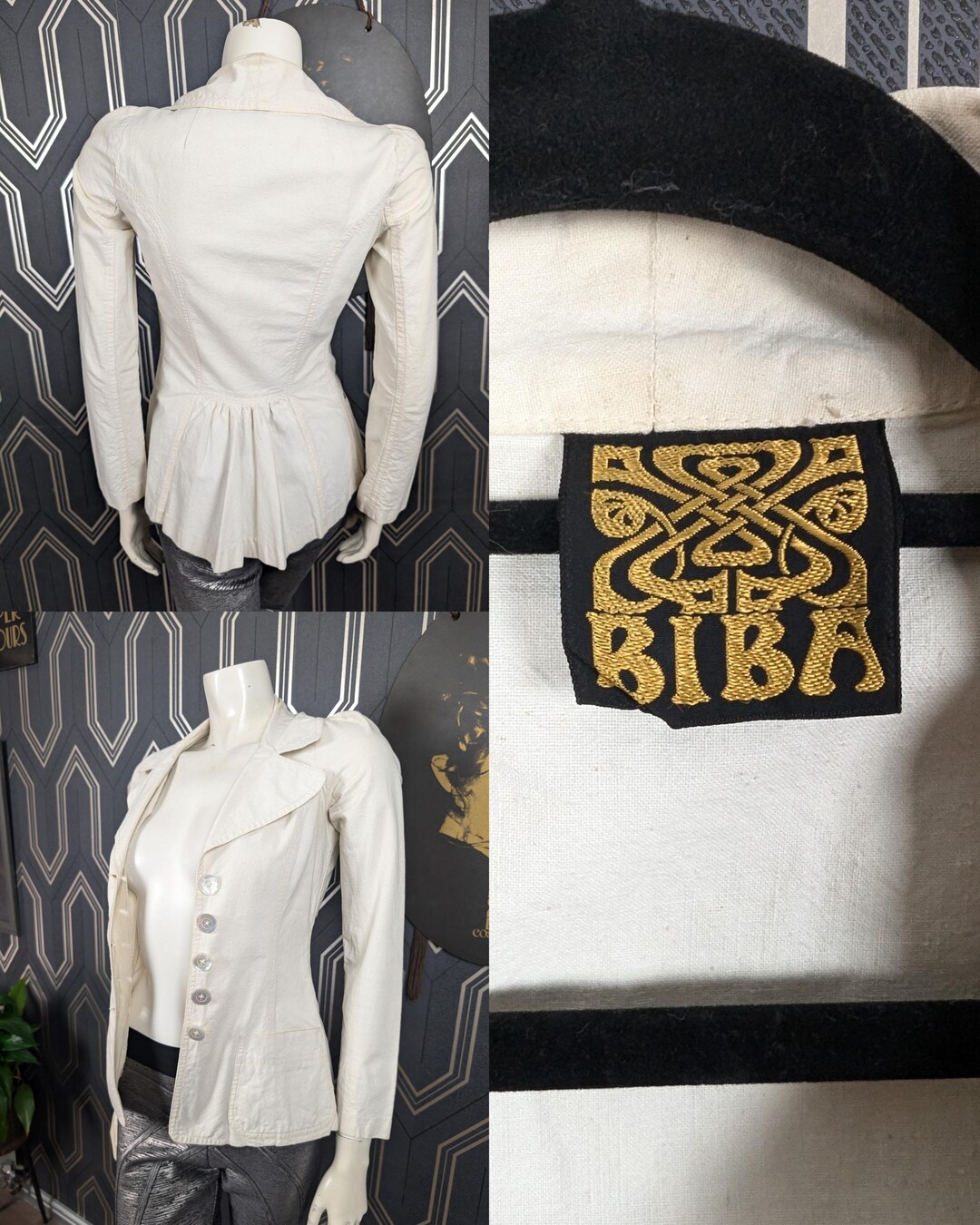Original 1970 Biba Cream Cotton Jacket - Good Condition - Only 145 ...