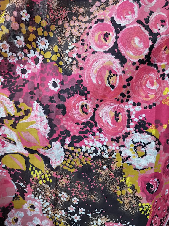 Original 1970's Laura Craig Large Floral Print Maxi D… - Gem
