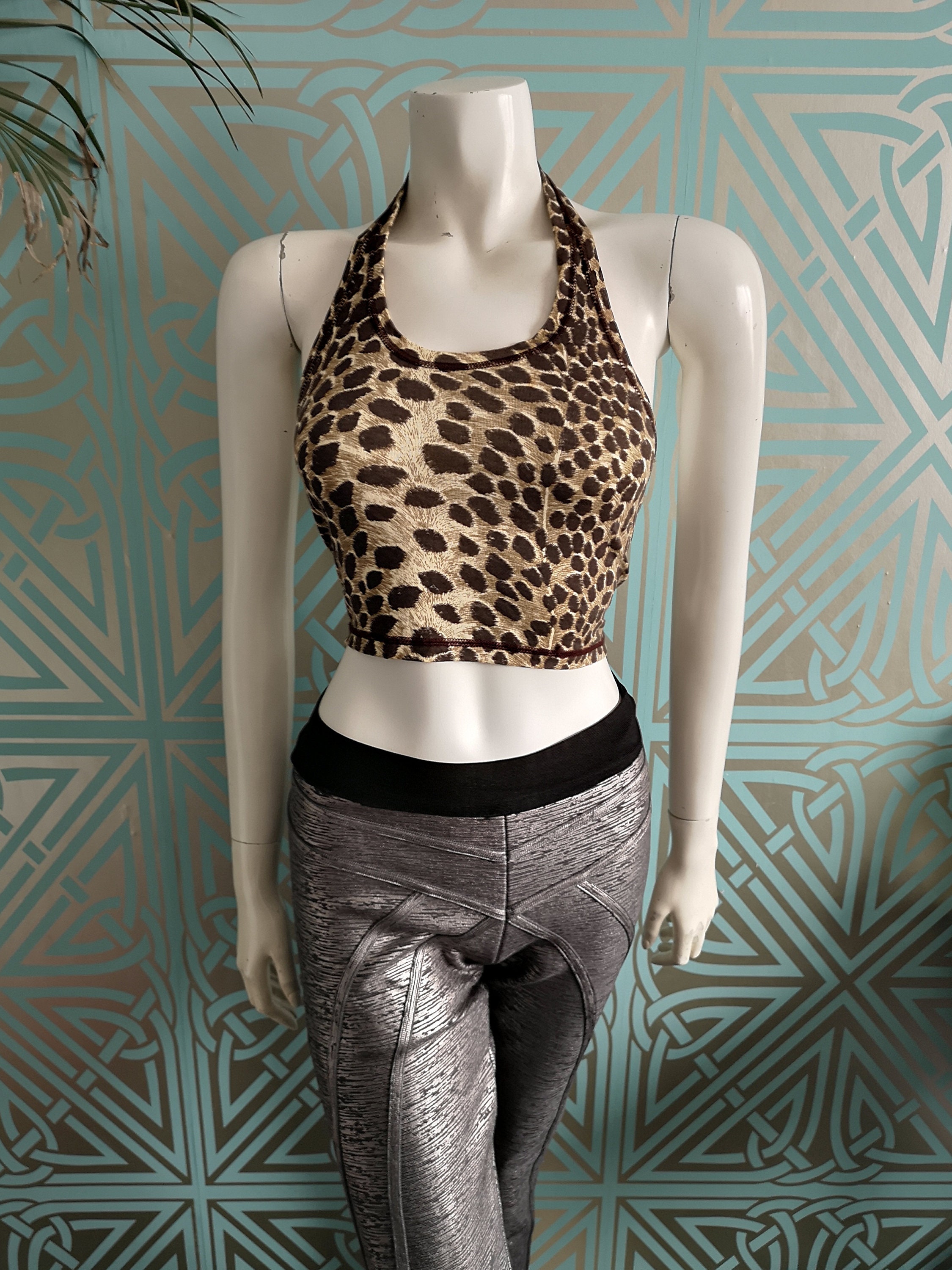 Original 1973 Biba Cheetah / Leopard Print Jersey Cotton Halter Neck ...