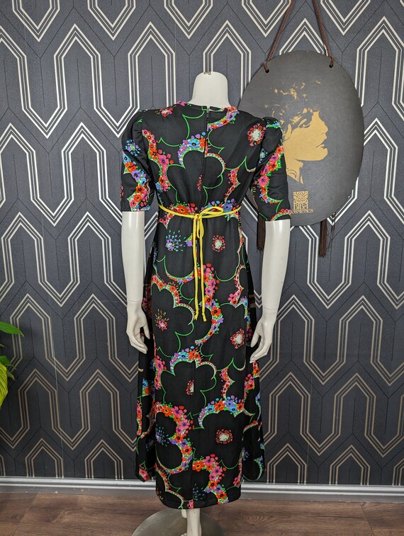 Original 1970's Diolen Loft Neon Floral Dress - Good … - Gem