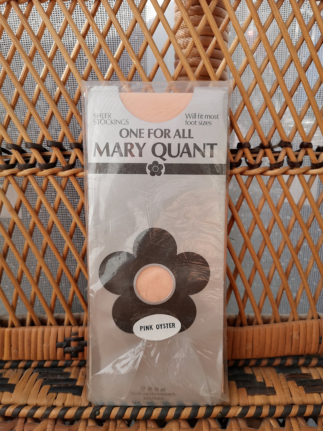 Deadstock Original 1980's Mary Quant Pink Oyster Sheer Design Stockings ...