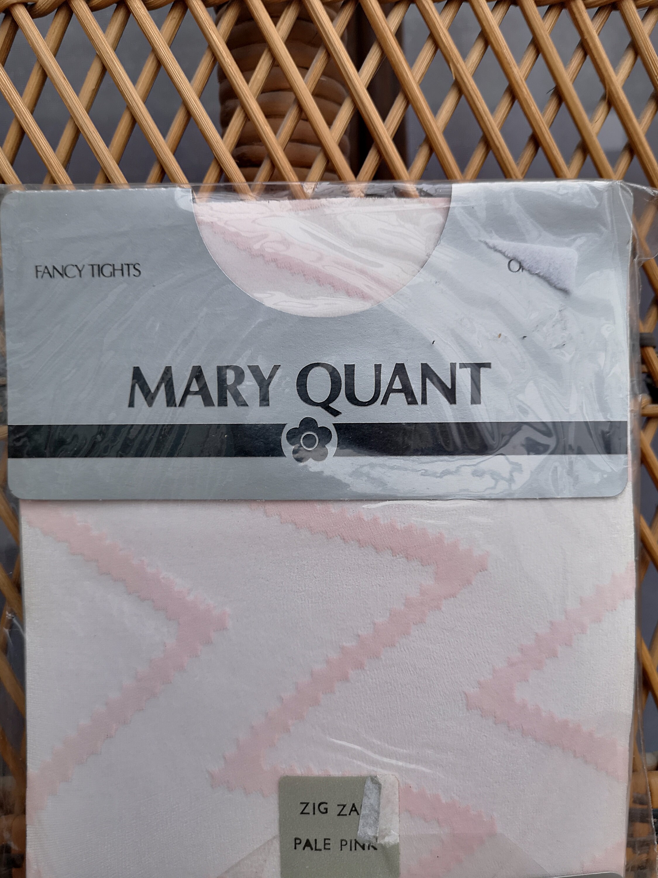 Deadstock Original 1980's Mary Quant Zig-Zag Pale Pink Tights - Mint ...