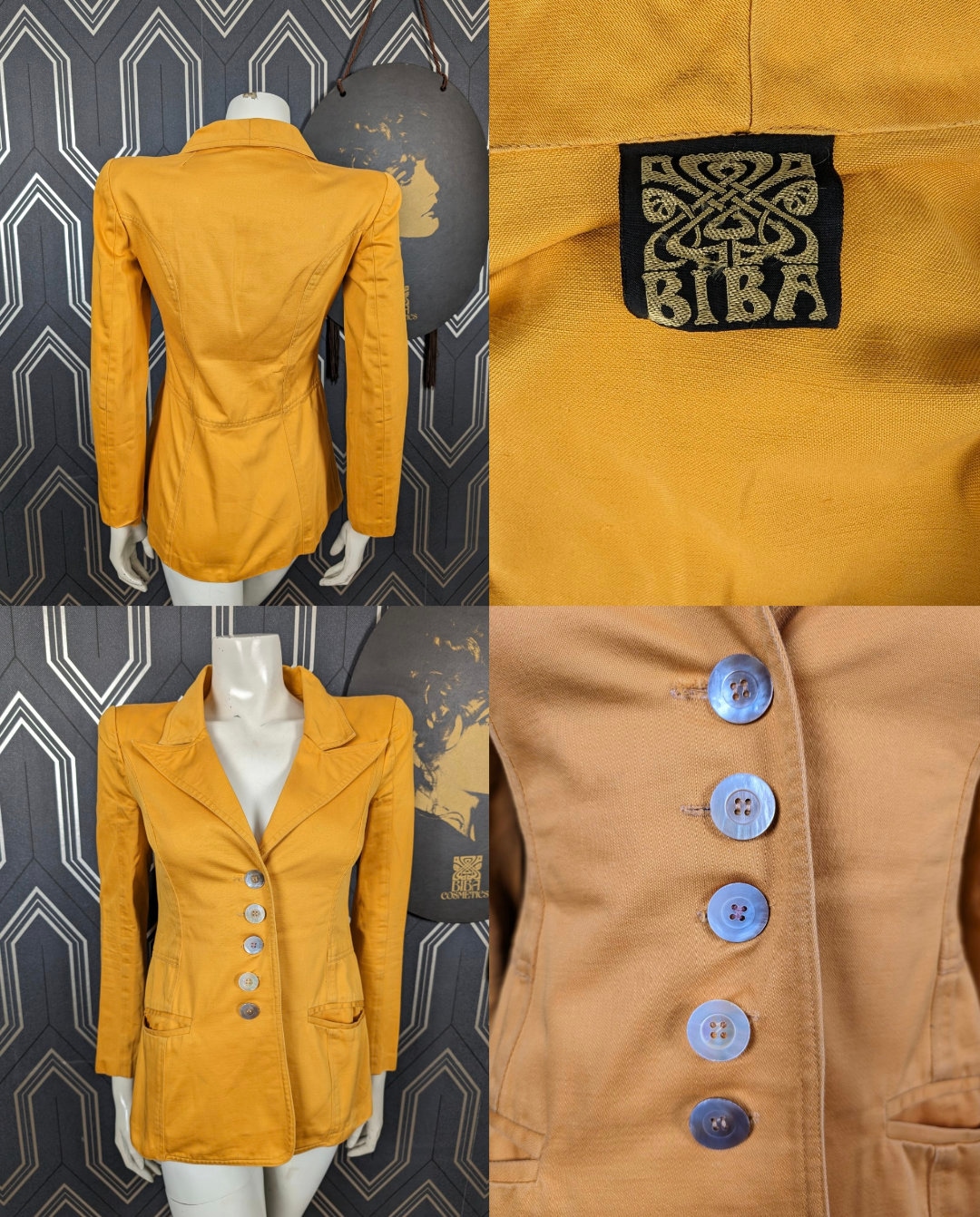 Original 1971 Biba Yellow Couture Cut Cotton Jacket - Good Condition ...