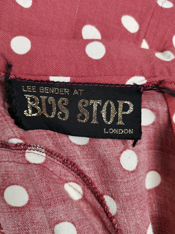 Original 1970's Lee Bender Bus Stop Red While Polkado… - Gem