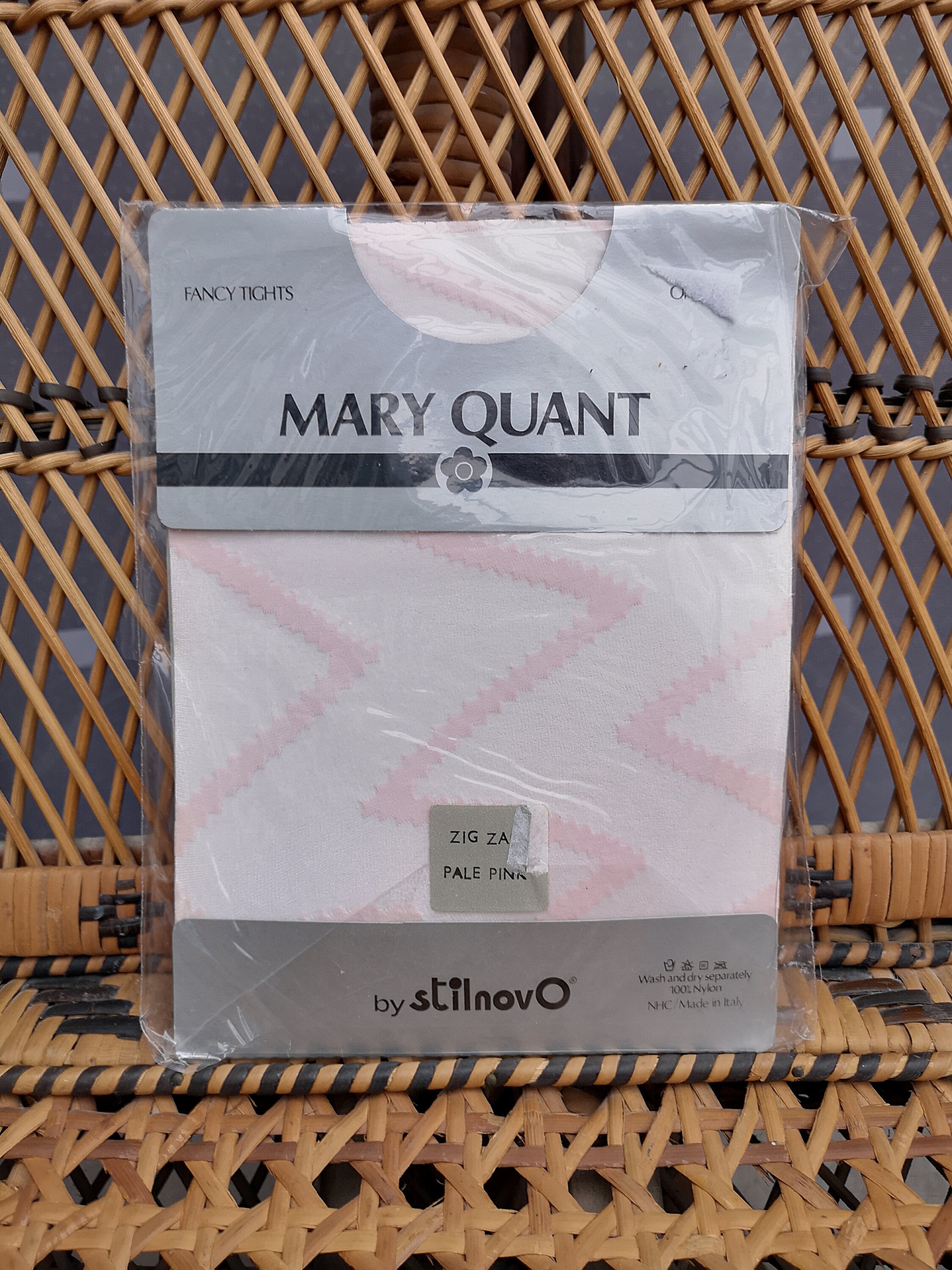 Deadstock Original 1980's Mary Quant Zig-Zag Pale Pink Tights - Mint ...