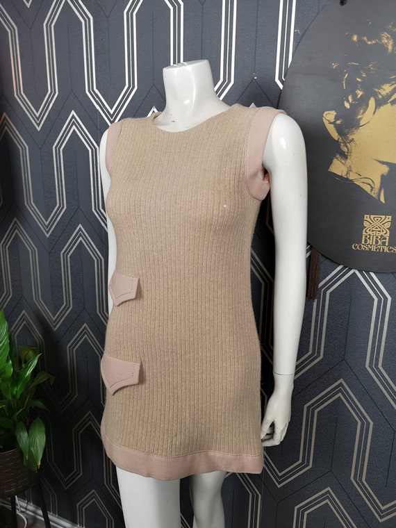 Original 1960's Ribbed Knit Micro Mini Dress Possibly… - Gem
