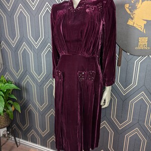 Original 1920's Raspberry Velvet Sequin Dress Fair Condition Only 95 ...