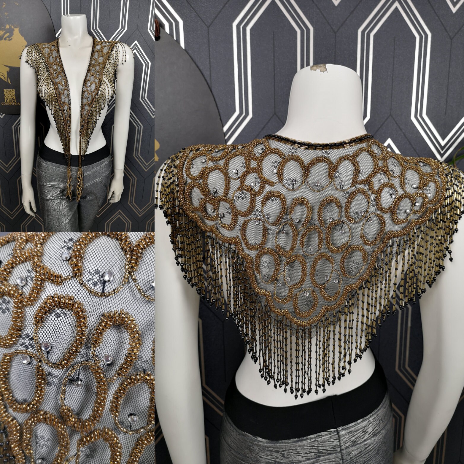 Original 1920's Heavily Beaded Cape - Good Condition - Only 95 Pounds!